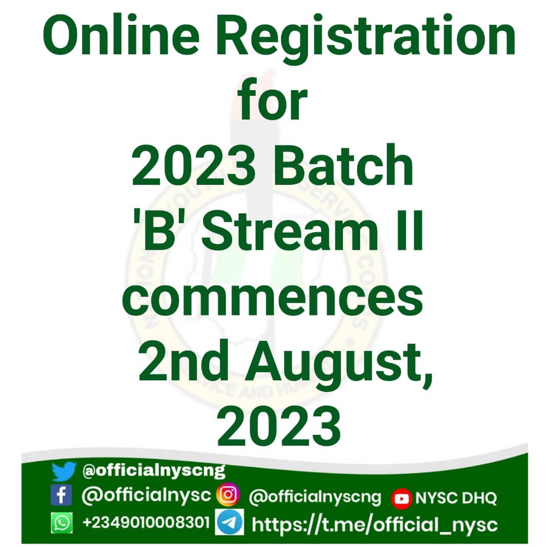 Online Registration for Batch 'B' Stream II
